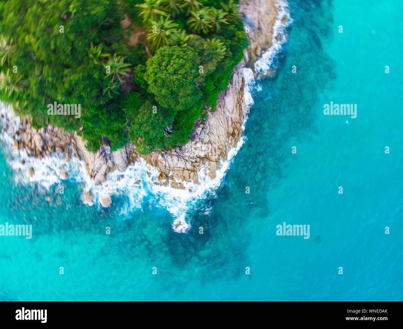 Tropical forest on sea island beach aerial view Stock Photo - Alamy