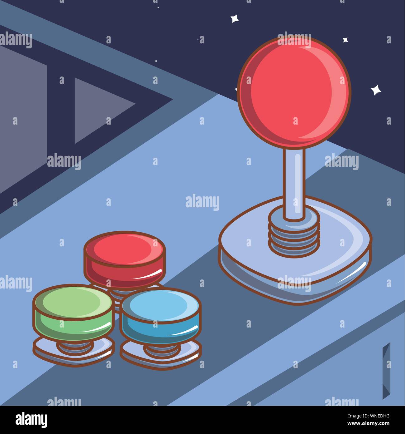 video game control set buttons and joystick vector illustration design ...