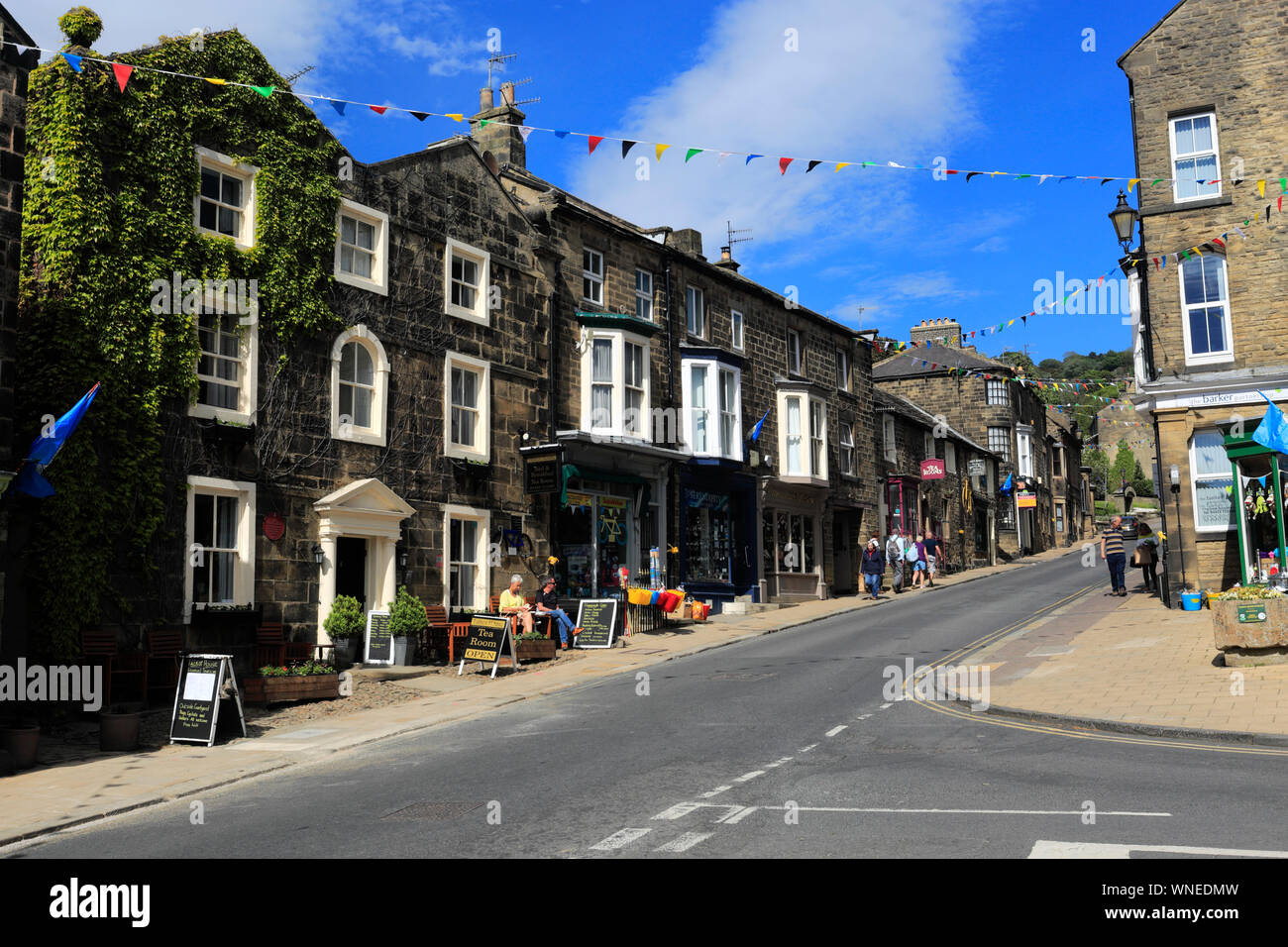 Street view in Pateley Bridge town, Nidderdale, North Yorkshire ...