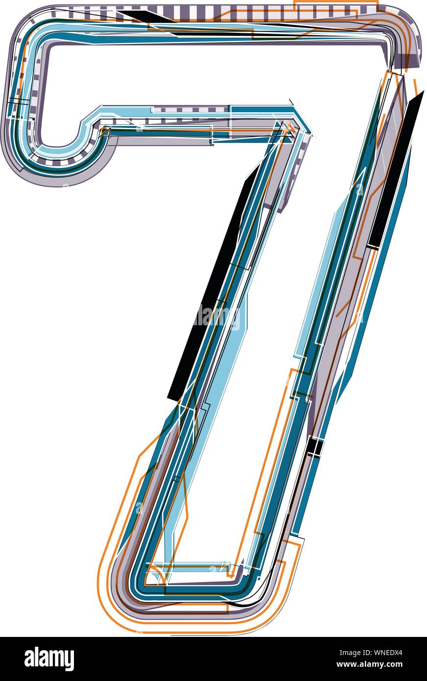 Font illustration NUMBER 7 Stock Vector Image & Art - Alamy