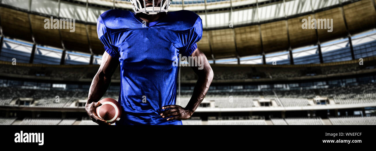 Composite image of strong rugby player Stock Photo - Alamy