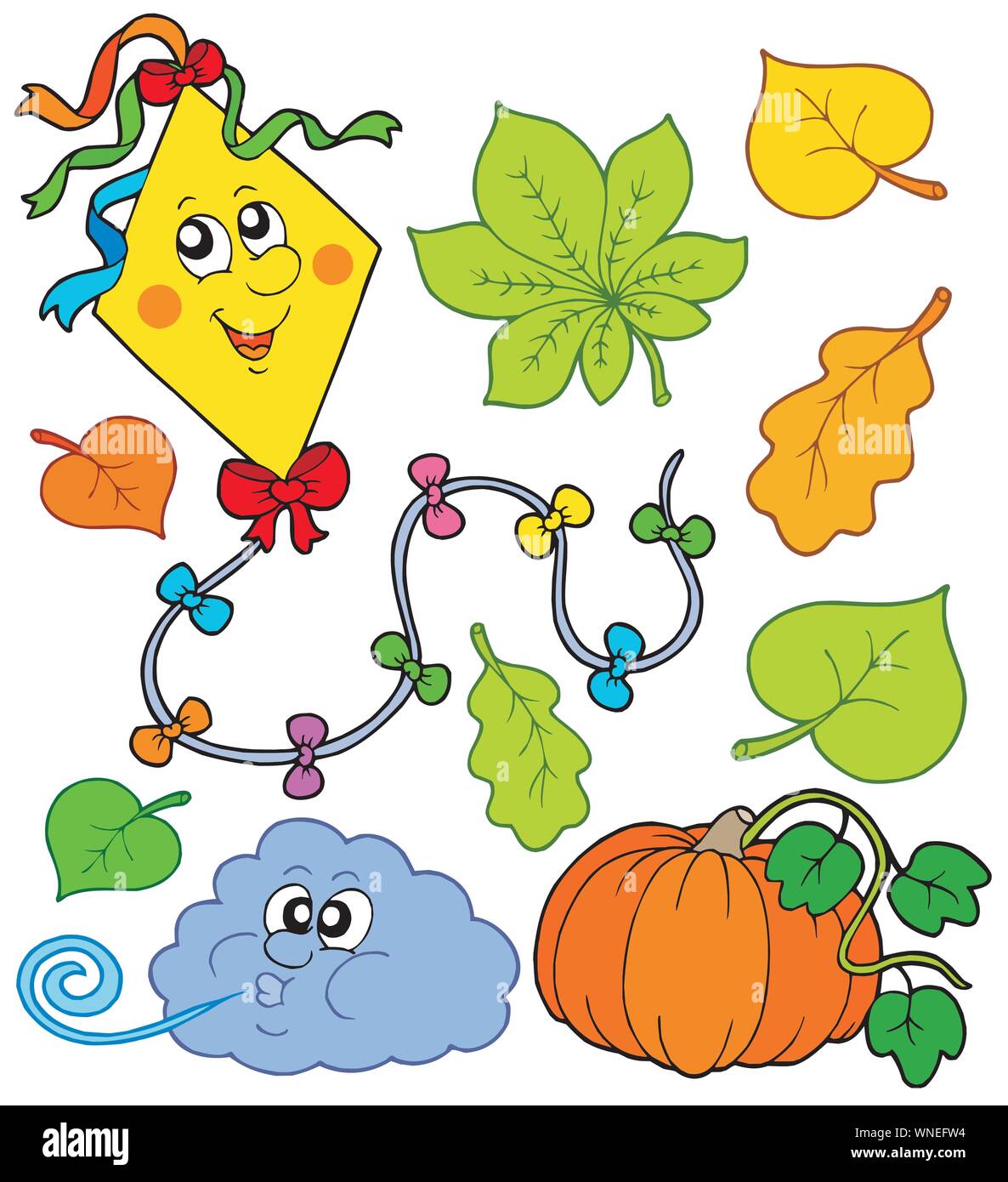 Autumn leaf object clipart Stock Vector Images - Alamy