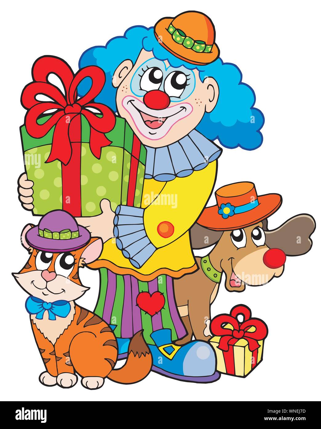 Party clown with cute animals Stock Vector Image & Art - Alamy