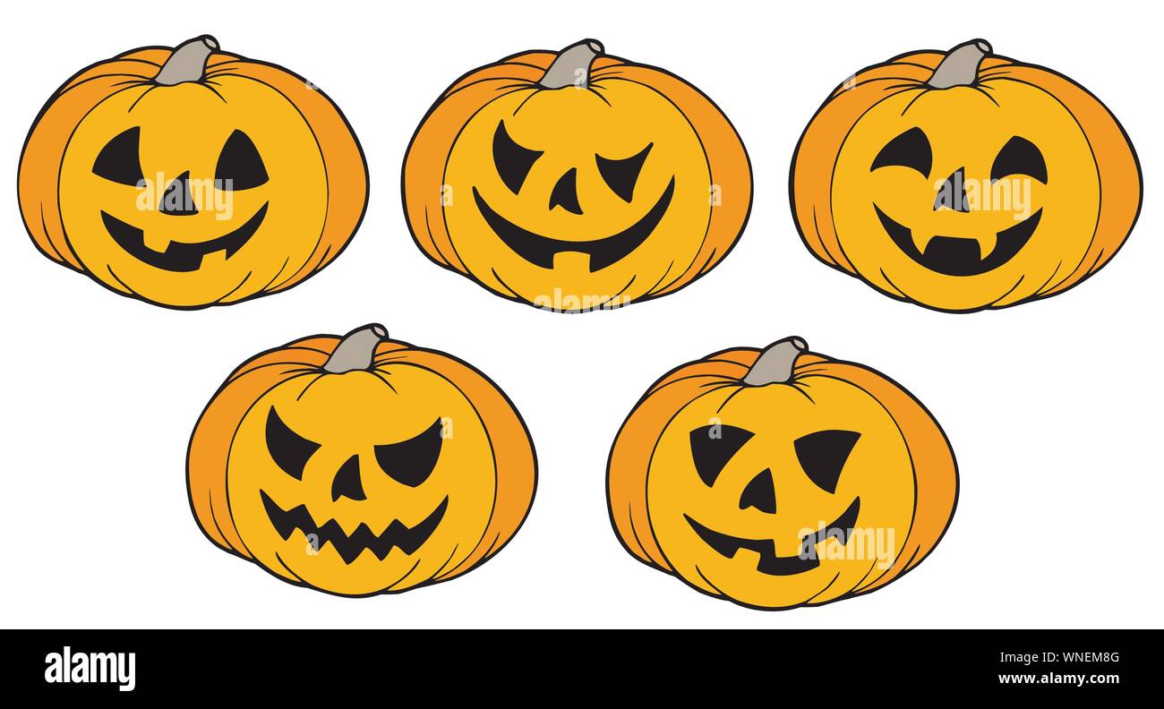 Round orange pumpkins Stock Vector Images - Alamy