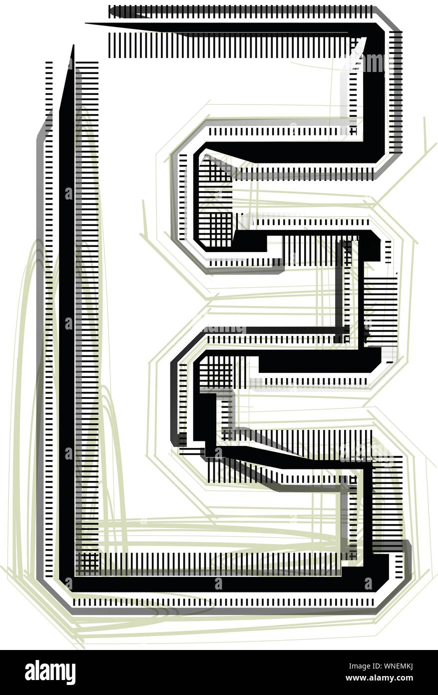 technological font. LETTER E Stock Vector Image & Art - Alamy