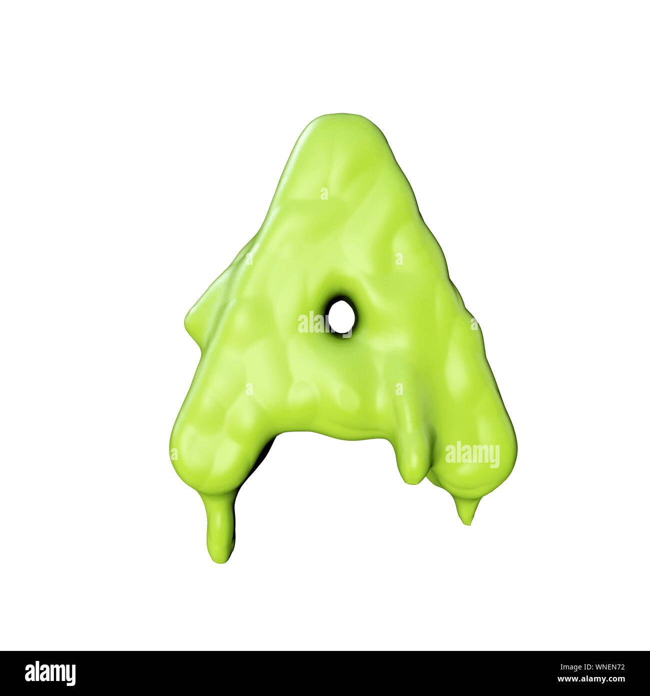 Letter A green slime oozing halloween font. 3D Rendering Stock Photo ...