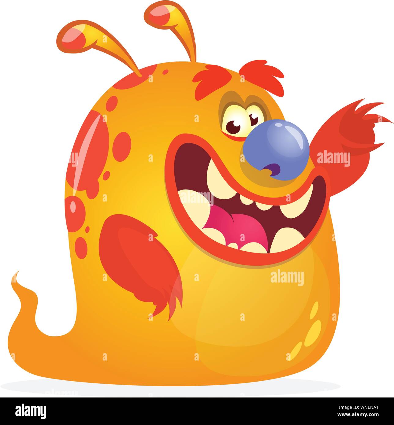 Orange monster cartoon. Halloween vector illustration character Stock ...