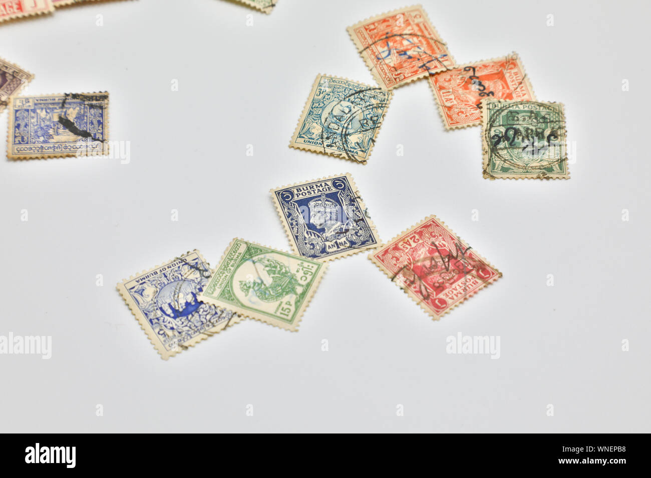 Old burma postage stamp hi-res stock photography and images - Alamy