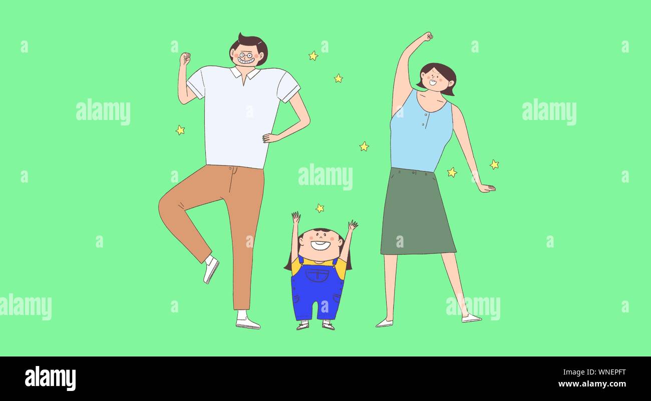Daily life of family, having fun together in summer 010 Stock Vector ...