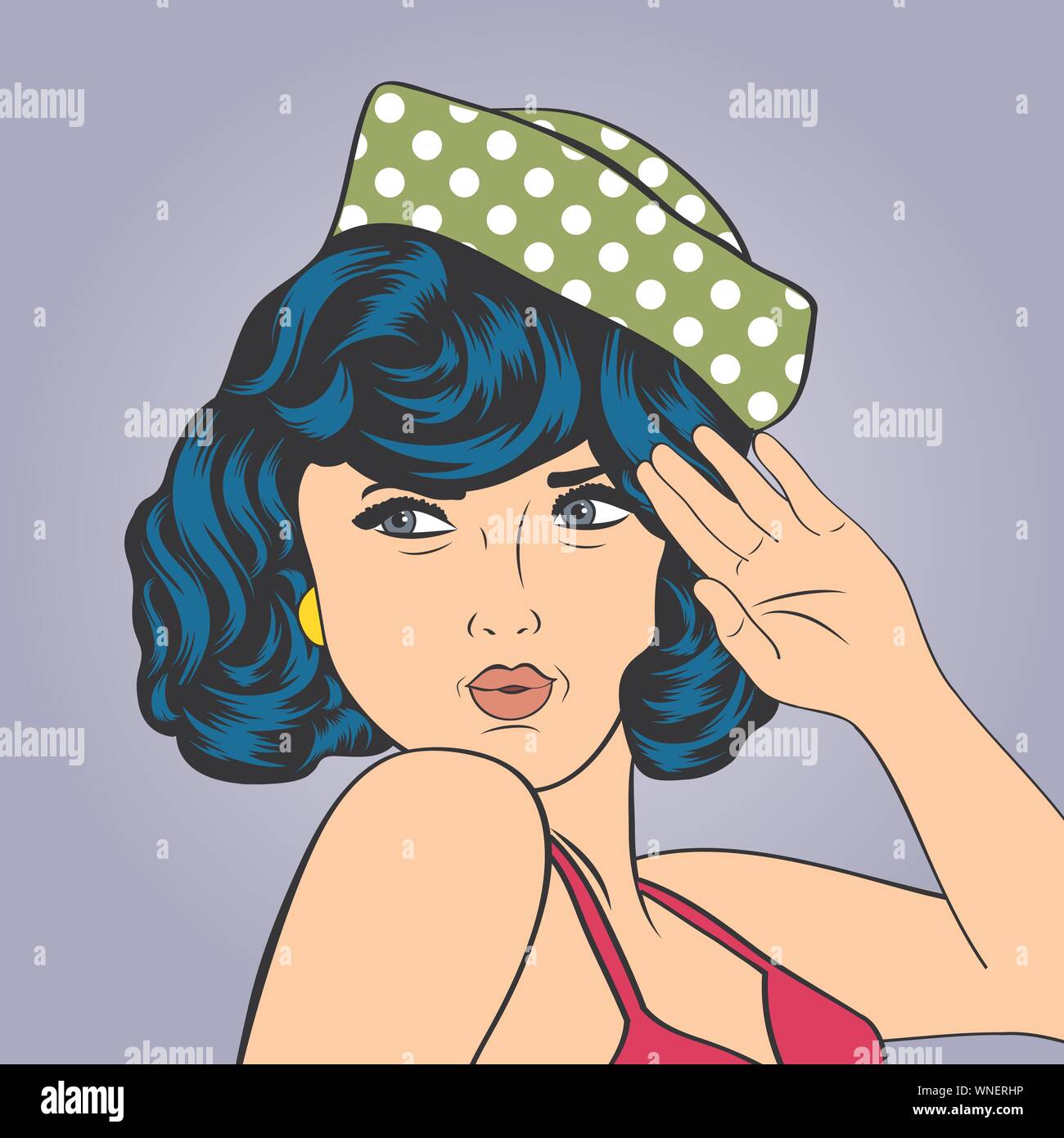 cute retro woman in comics style Stock Vector Image & Art - Alamy