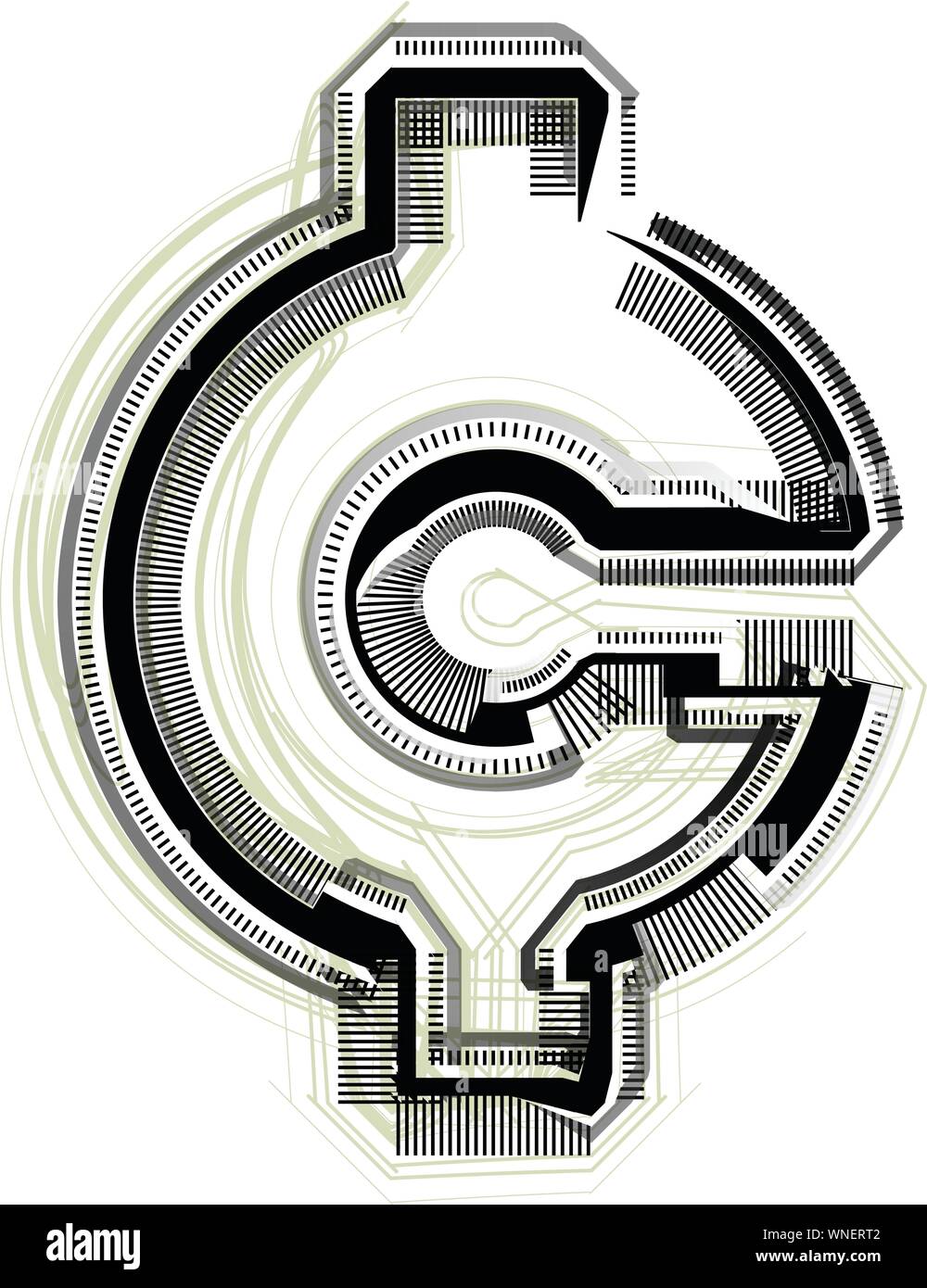 technological font cent symbol Stock Vector Image & Art - Alamy