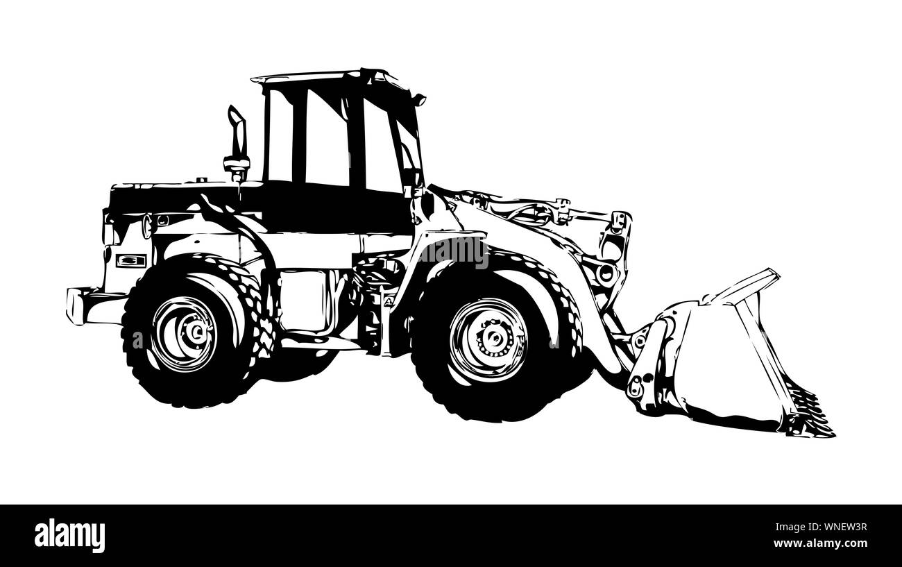 Loader illustration art construction transport Stock Photo - Alamy
