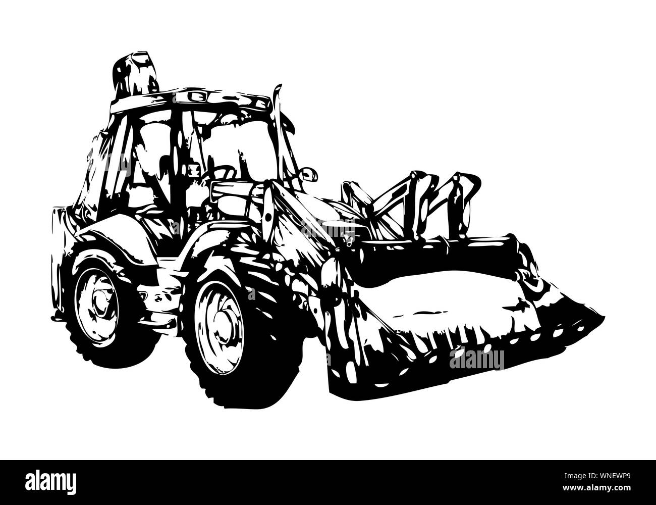 Loader illustration art construction transport Stock Photo - Alamy