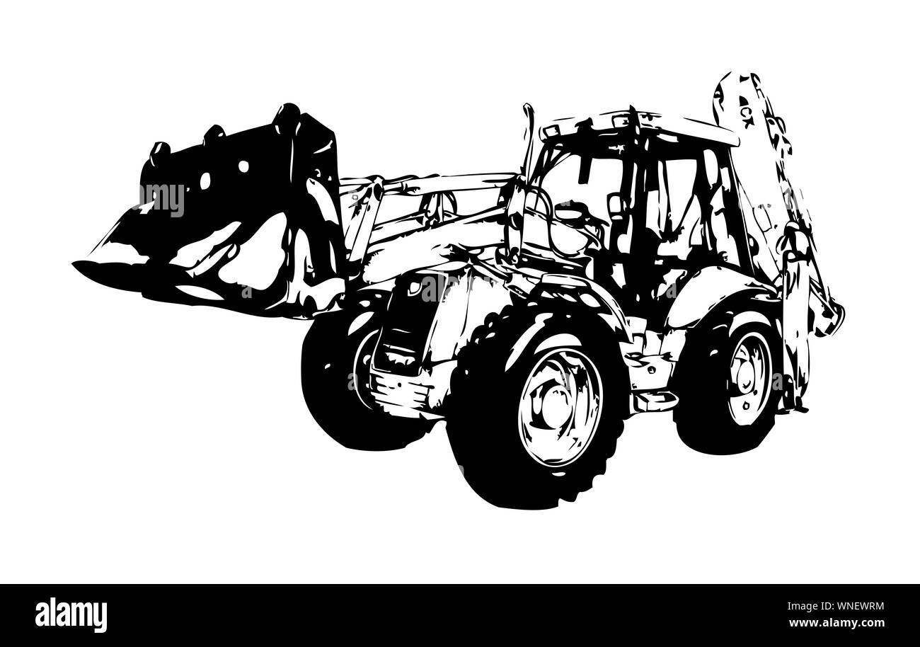 Loader illustration art construction transport Stock Photo - Alamy