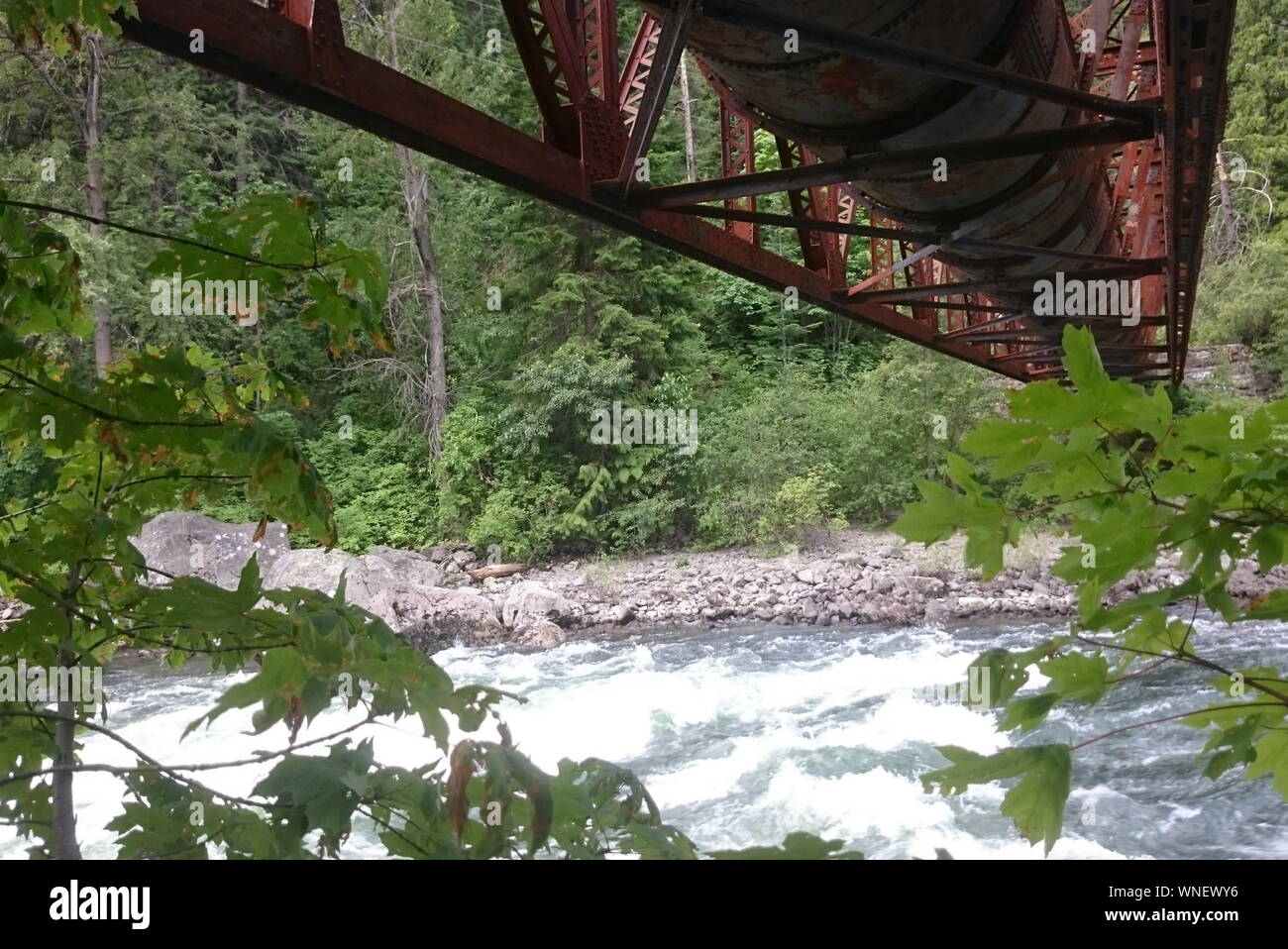 Pipe over river people hi-res stock photography and images - Alamy