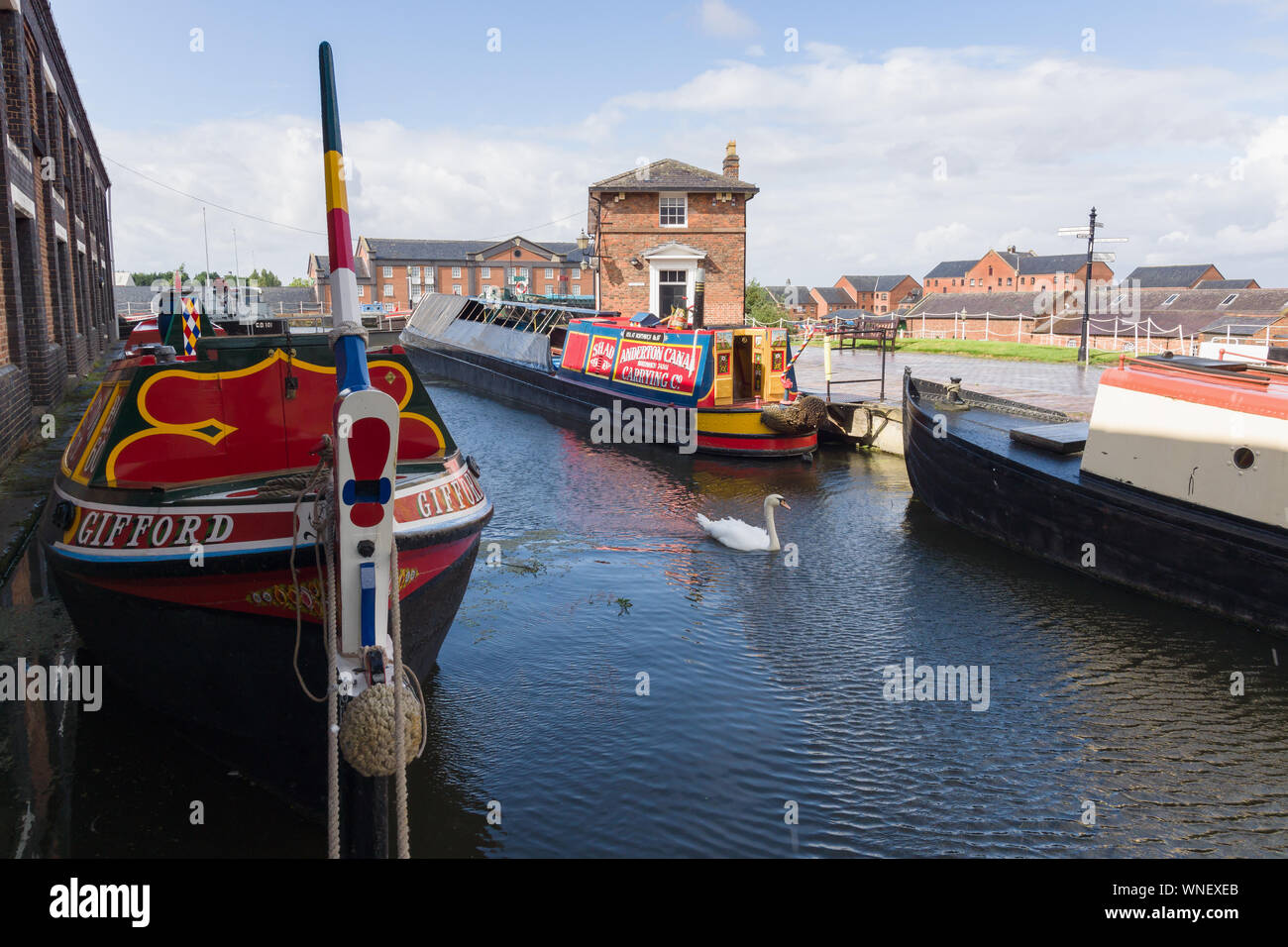Narrowboats at the National Waterways Museum in Ellesmere Port where ...