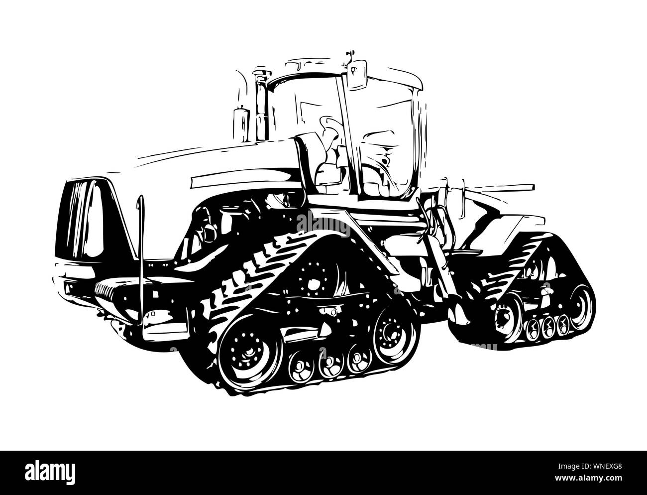 Agricultural tractor illustration art Stock Photo - Alamy