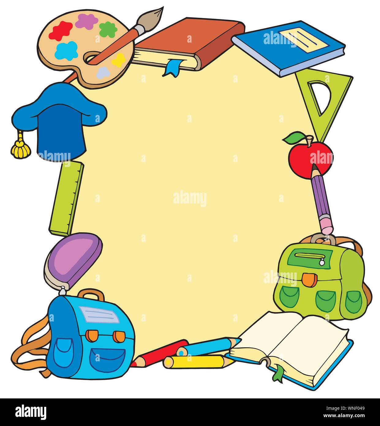 Frame from school objects Stock Vector Image & Art - Alamy