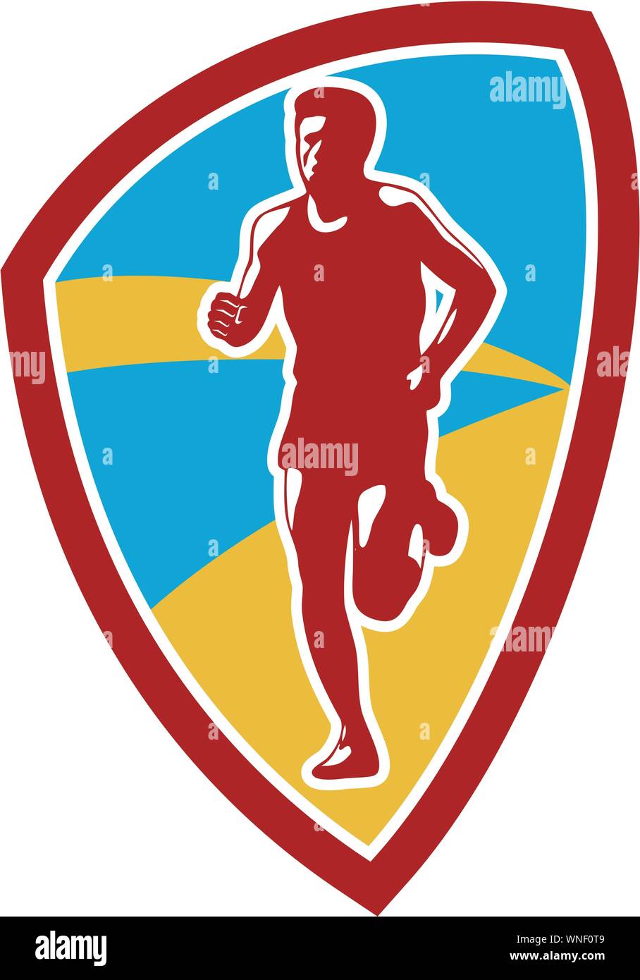 Marathon Runner Shield Retro Stock Vector Image & Art - Alamy