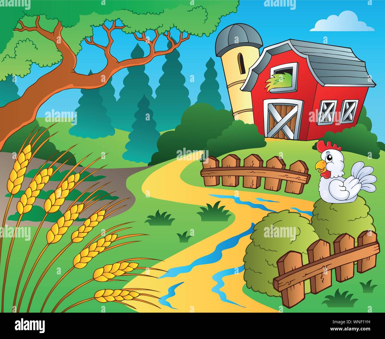 Farm theme with wheat Stock Vector Image & Art - Alamy