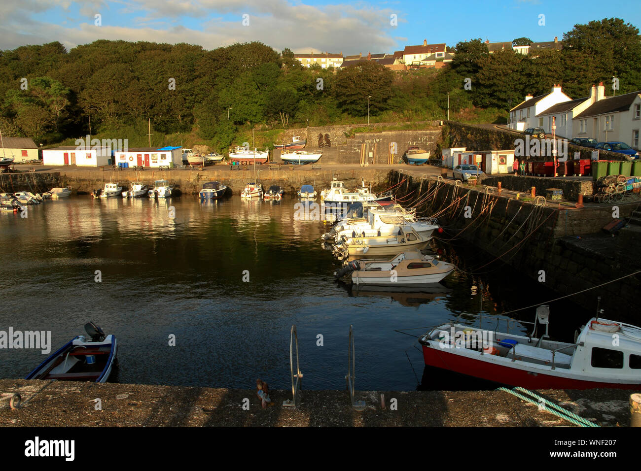 Boats, Dunure Harbour, Ayrshire, Scotland, UK Stock Photo - Alamy