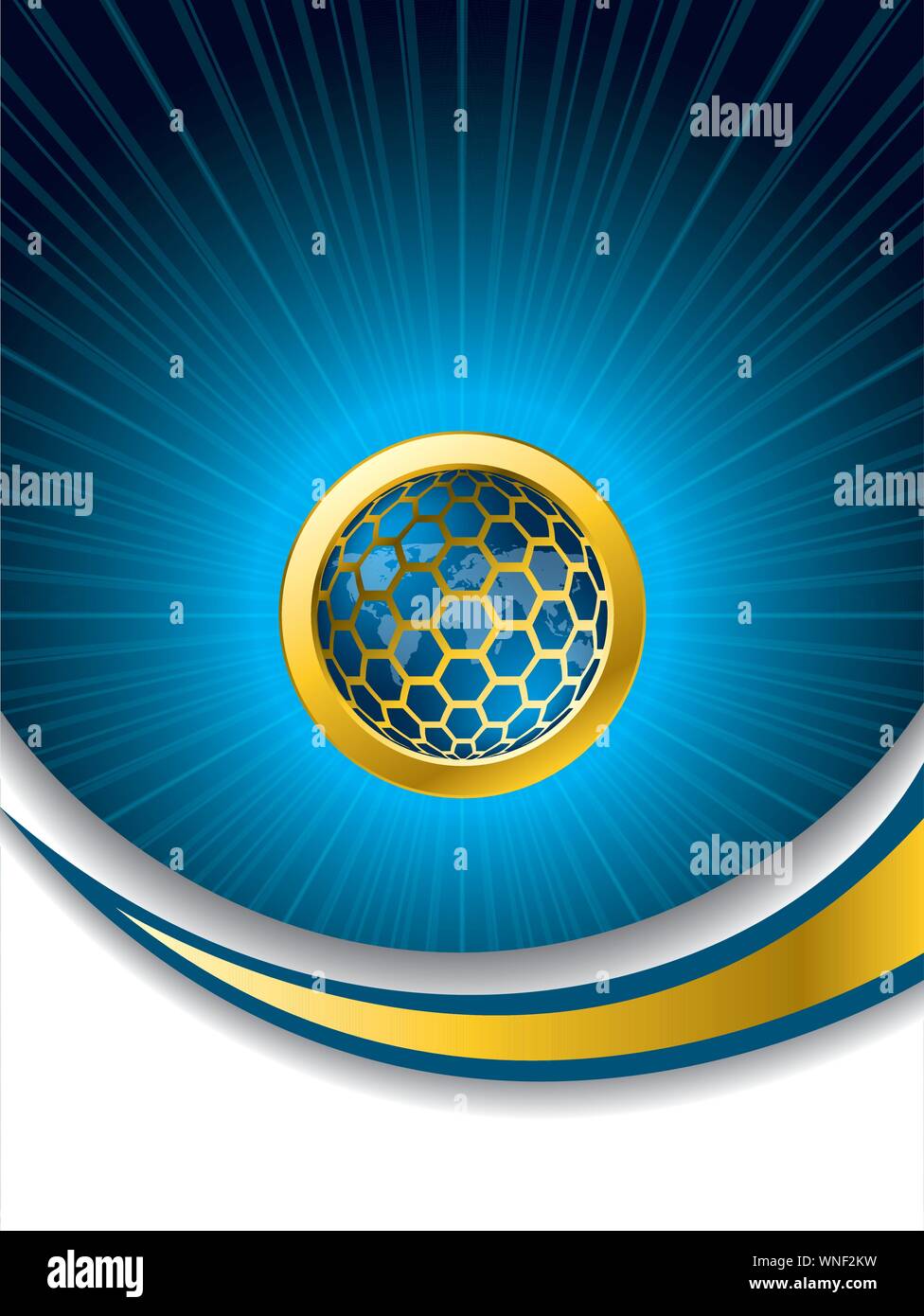 Abstract blue brochure with hexagon button Stock Vector Image & Art - Alamy