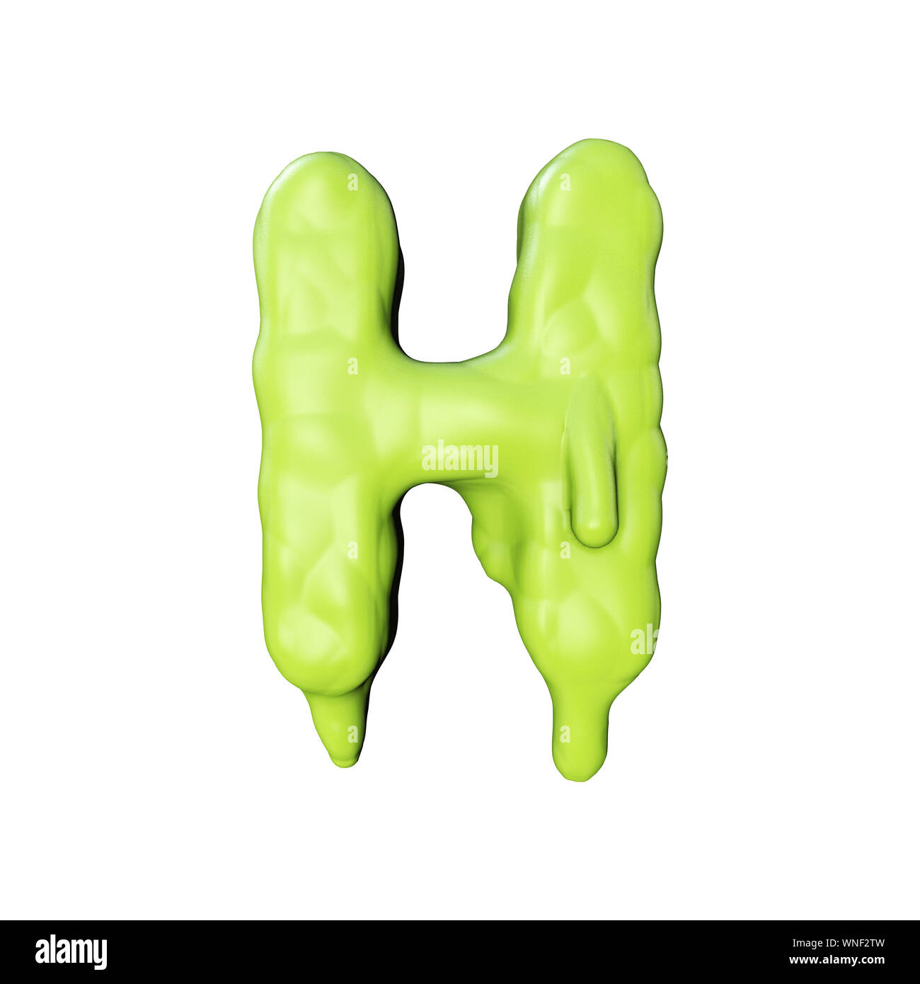 Letter H green slime oozing halloween font. 3D Rendering Stock Photo ...