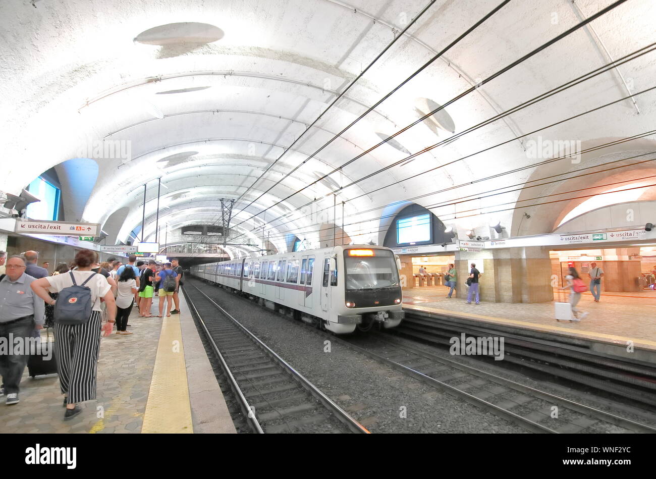 People travel by metro at Termini station Rome Italy Stock Photo - Alamy