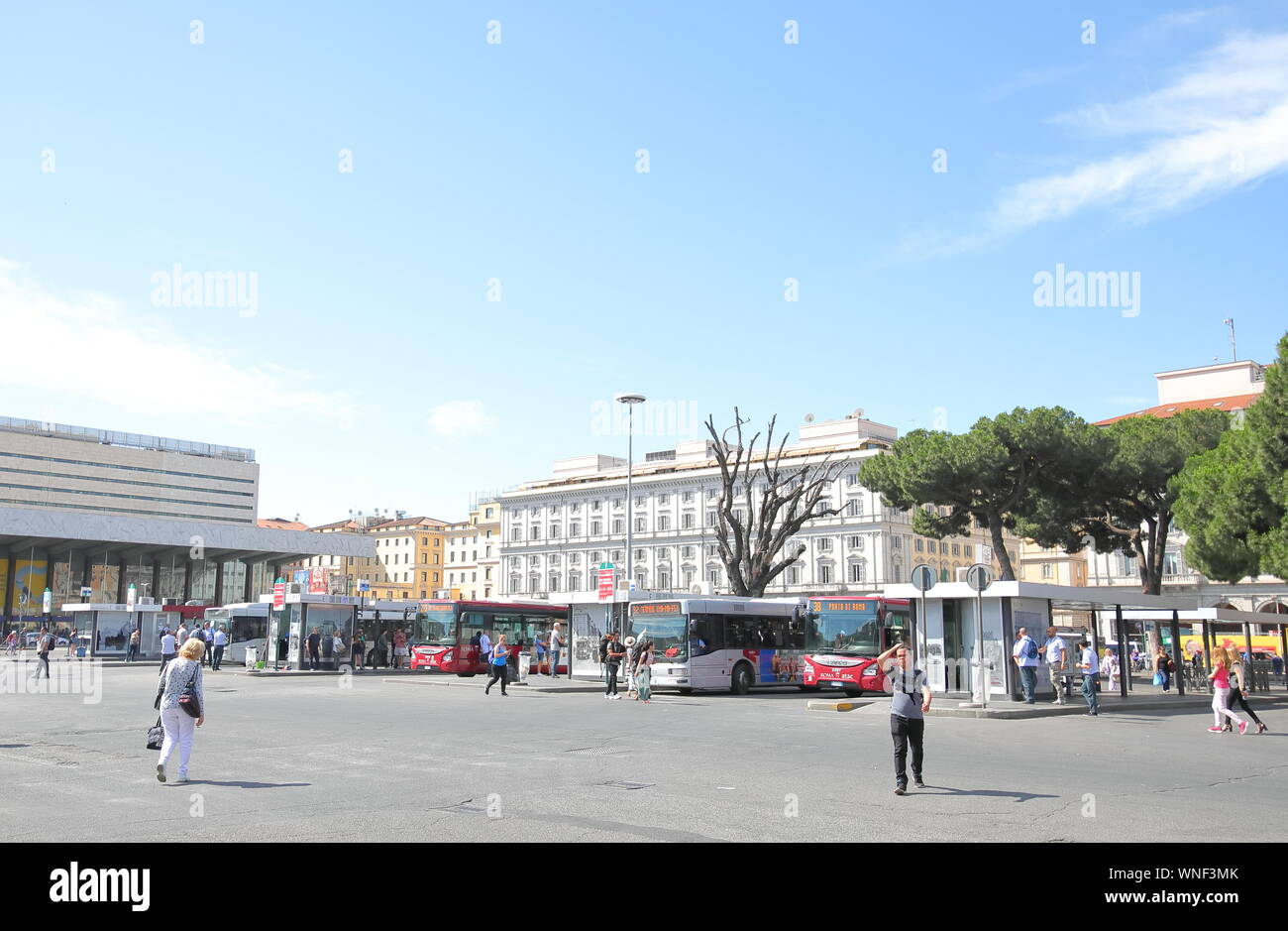 People travel at Termini station bus terminal Rome Italy Stock Photo ...