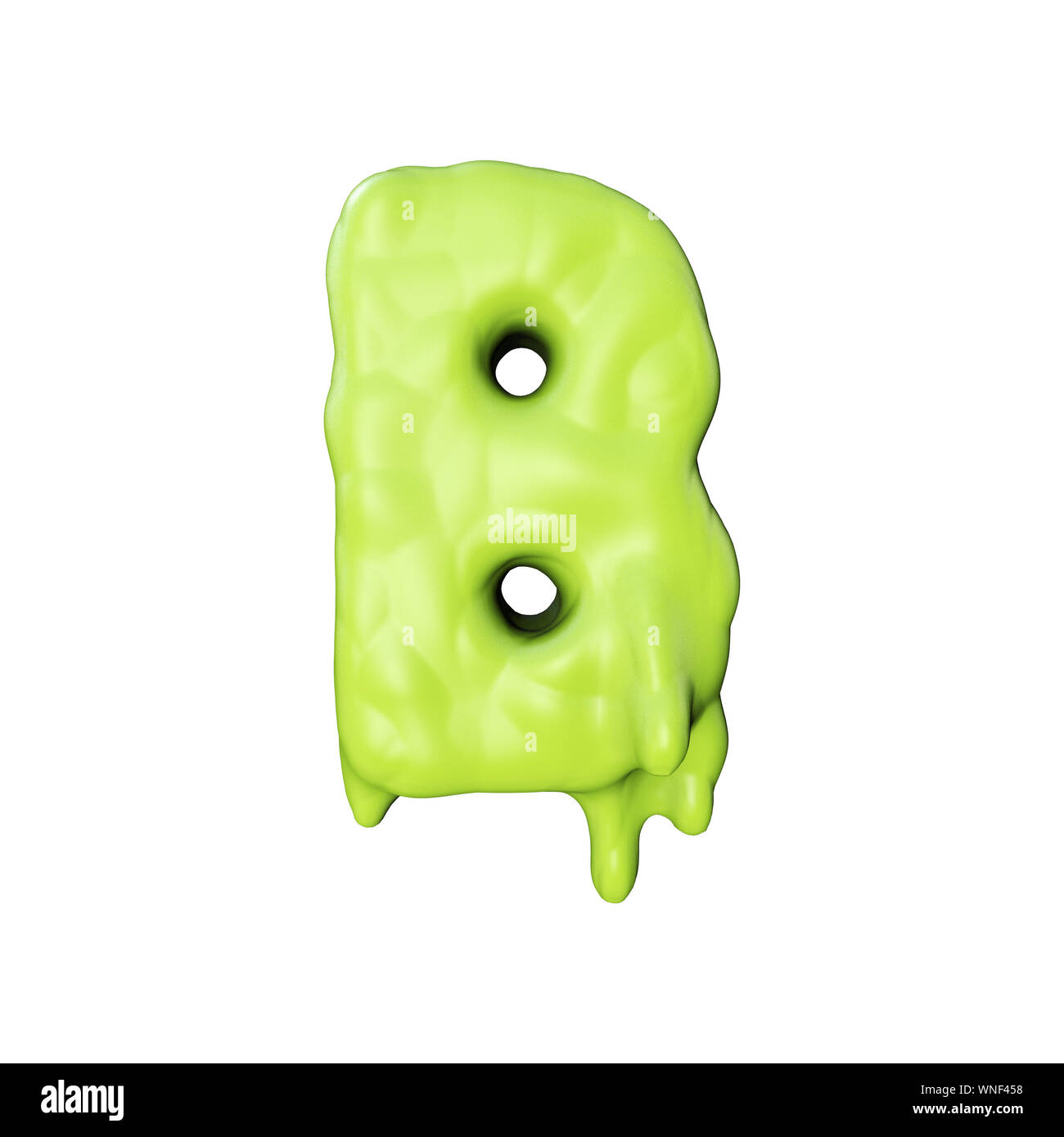 Letter B green slime oozing halloween font. 3D Rendering Stock Photo ...
