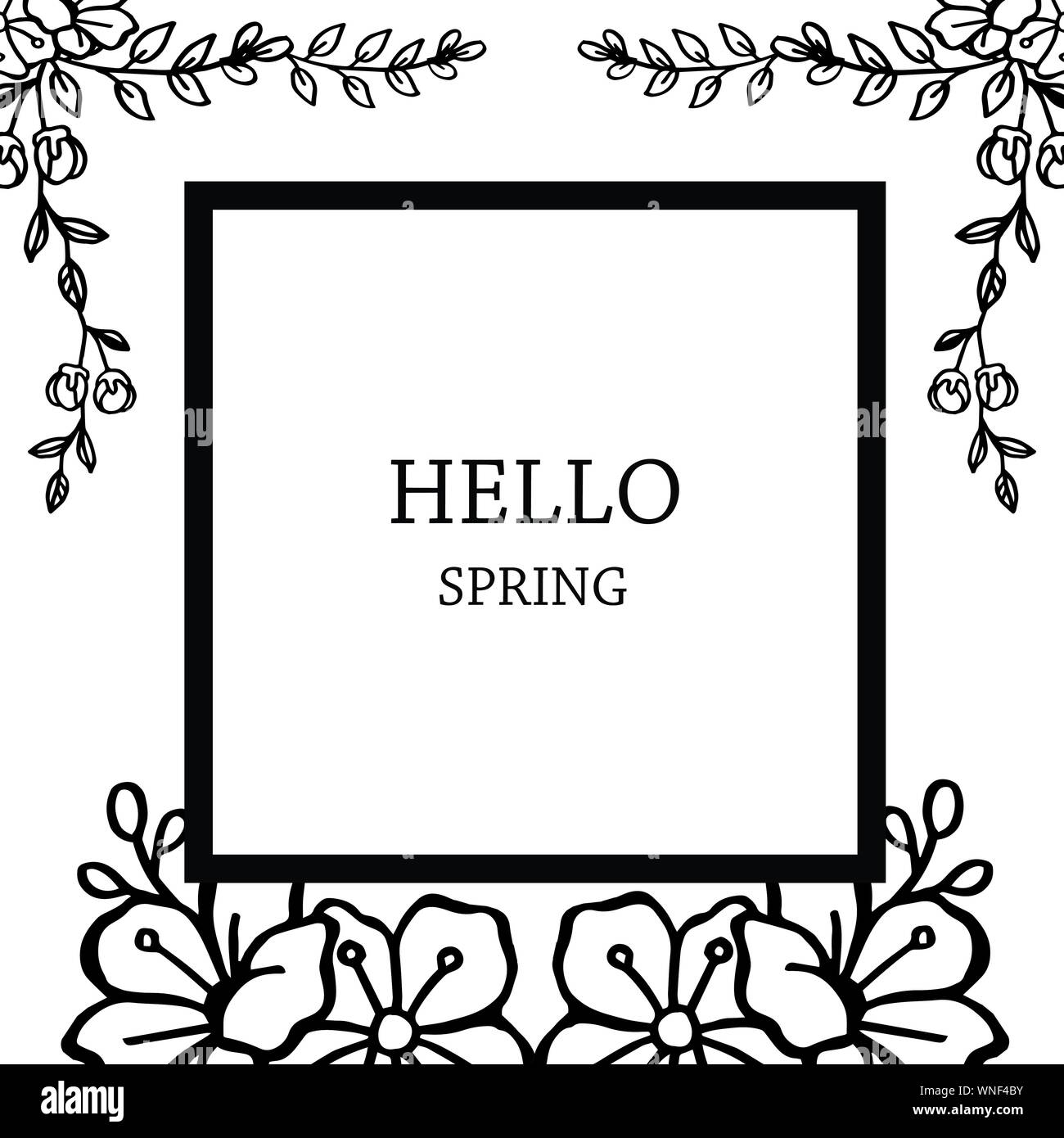 Modern style wreath frame, space for text, design of various card hello ...