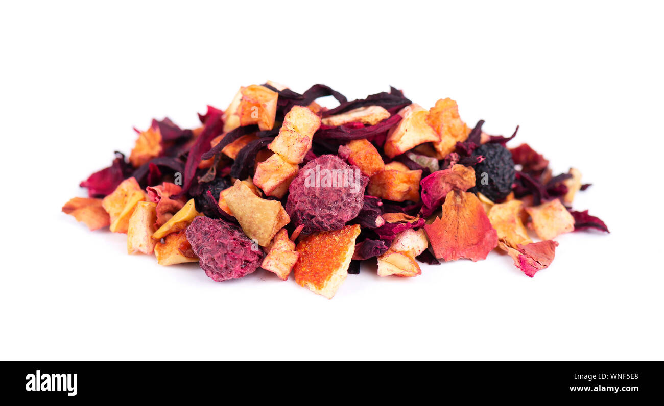 Fruit tea with hibiscus, apple, raspberry, rose petals and dog-rose ...