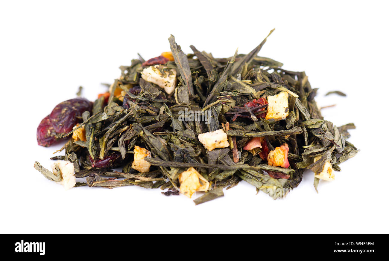 Green Ceylon tea with berries and fruits - apple, dog-rose, strawberry ...