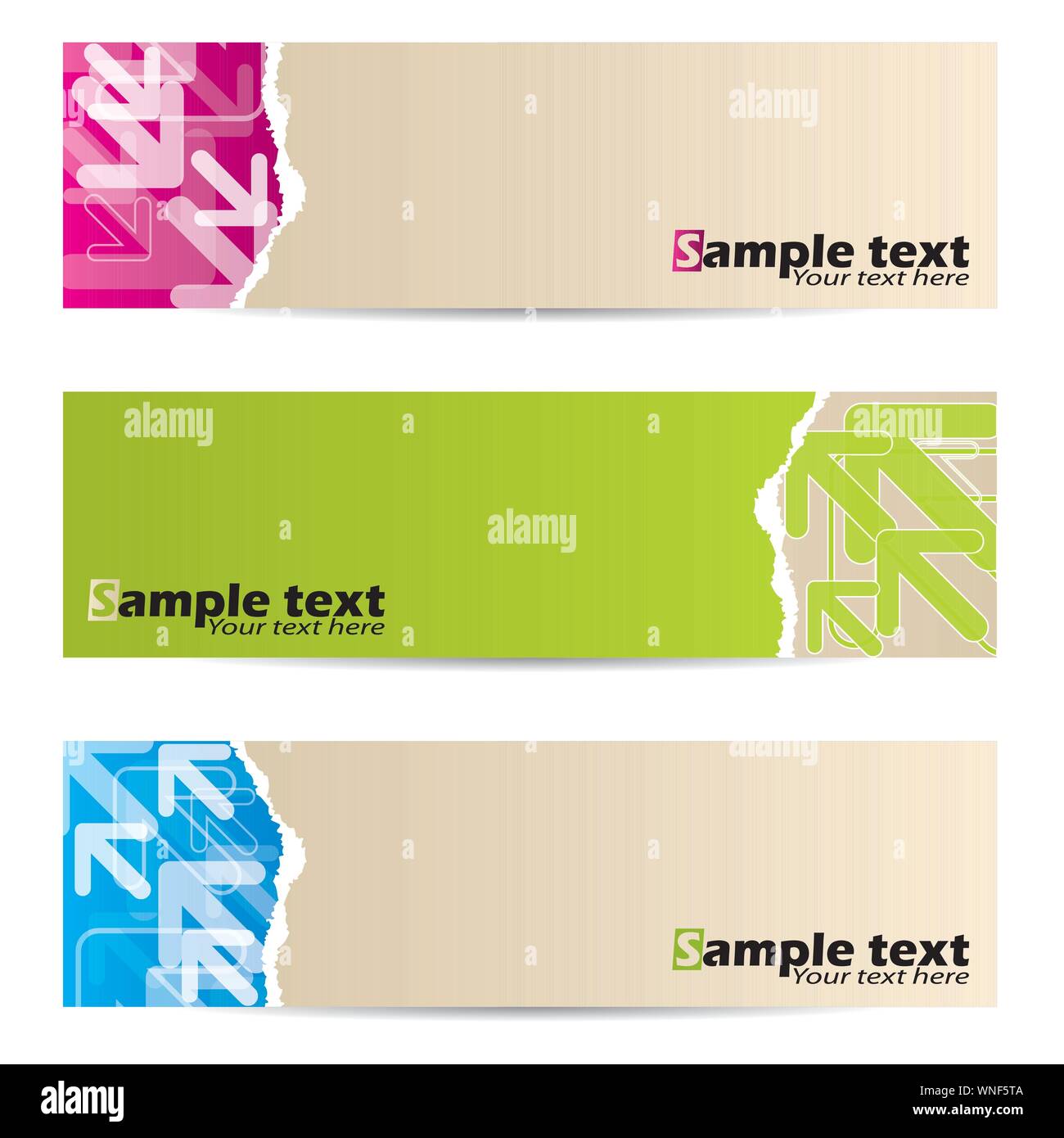 Ripped paper banner design with arrows Stock Vector Image & Art - Alamy