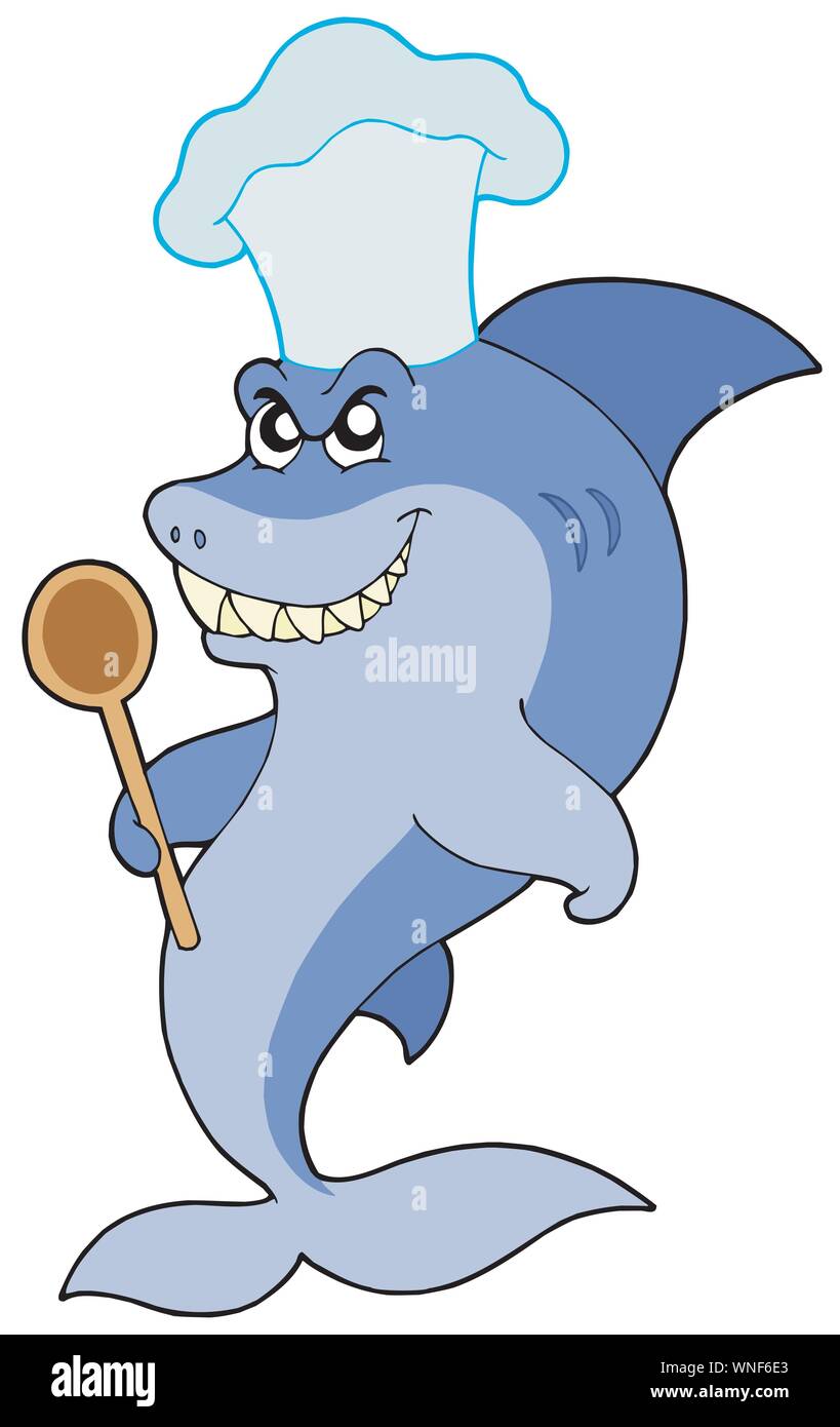 Shark chef with spoon Stock Vector Image & Art - Alamy