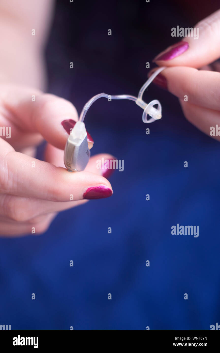 Digital modern technology for deaf people micro hearing aid Stock Photo ...