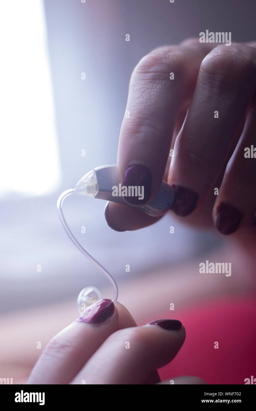 Digital modern technology for deaf people micro hearing aid Stock Photo ...