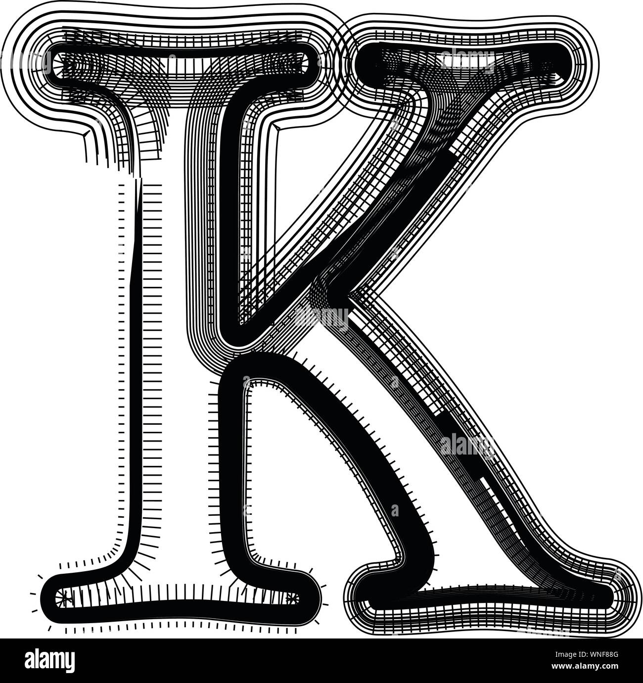 Font illustration LETTER K Stock Vector Image & Art - Alamy