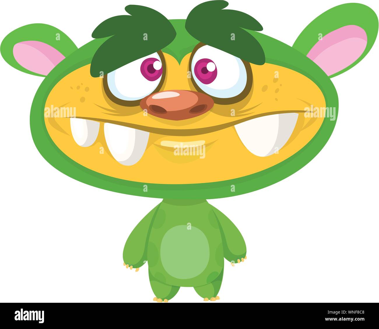 Cute cartoon green monster Stock Vector Image & Art - Alamy