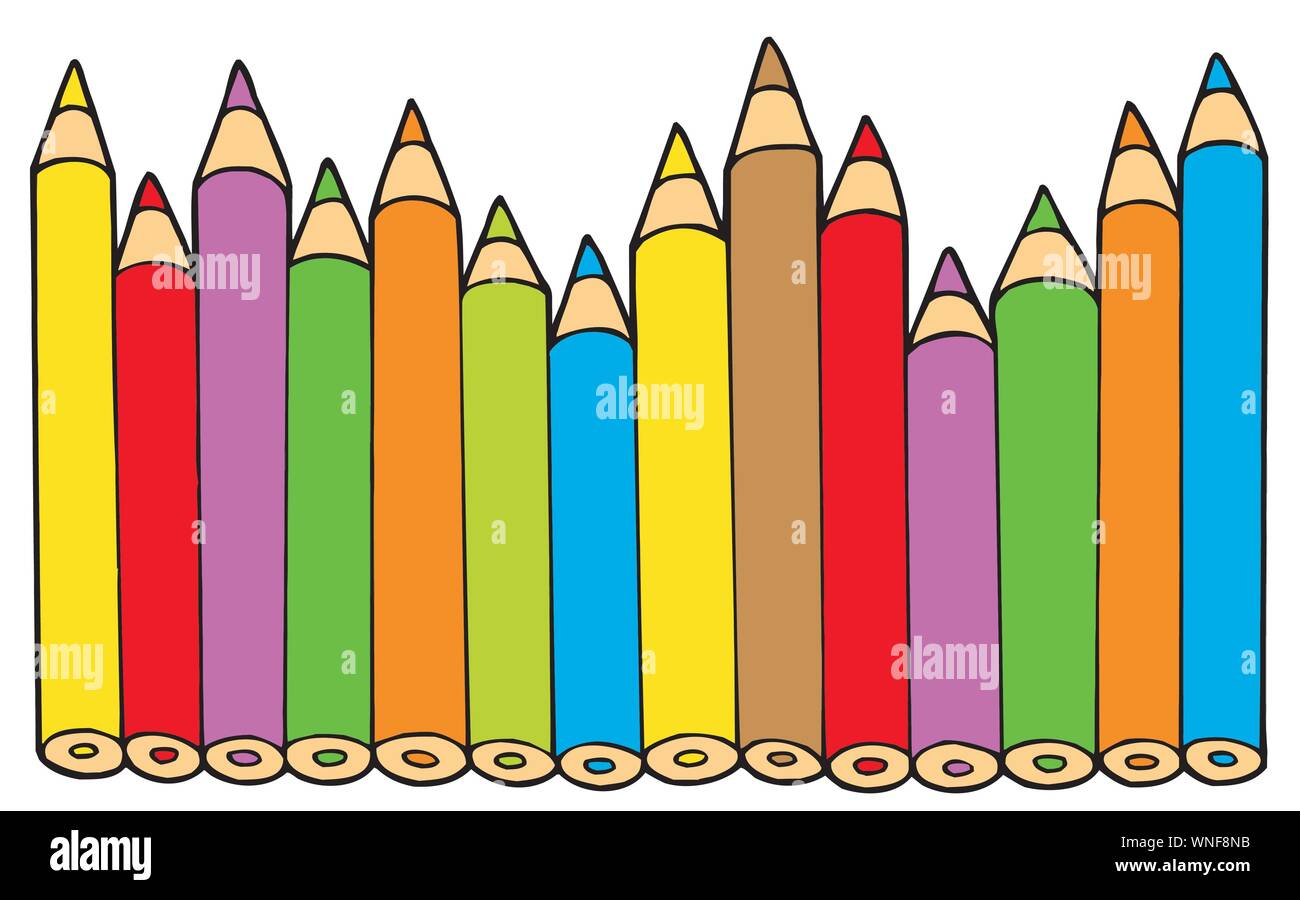 Multiple pencil crayons Stock Vector Images - Alamy
