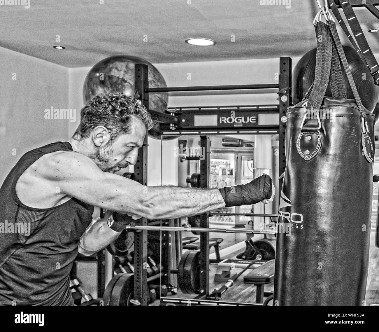 Fitness instructor gym Black and White Stock Photos & Images - Alamy