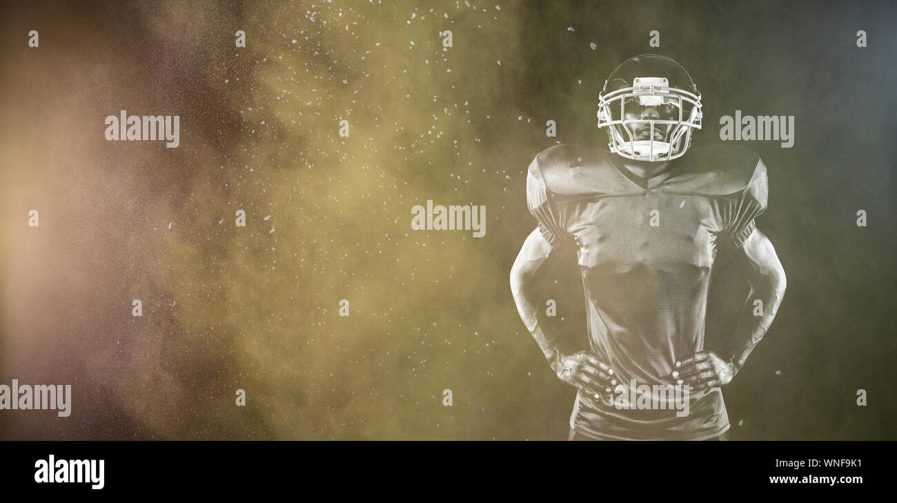 Composite image of strong rugby player Stock Photo - Alamy