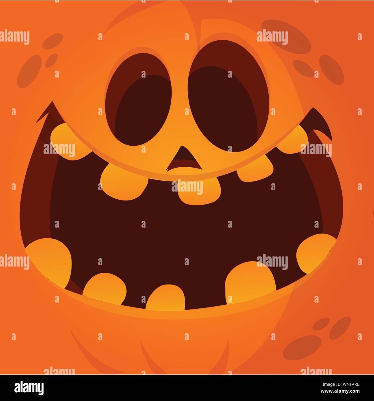 Cartoon vector pumpkin face. Cute square avatar and icon Stock Vector ...