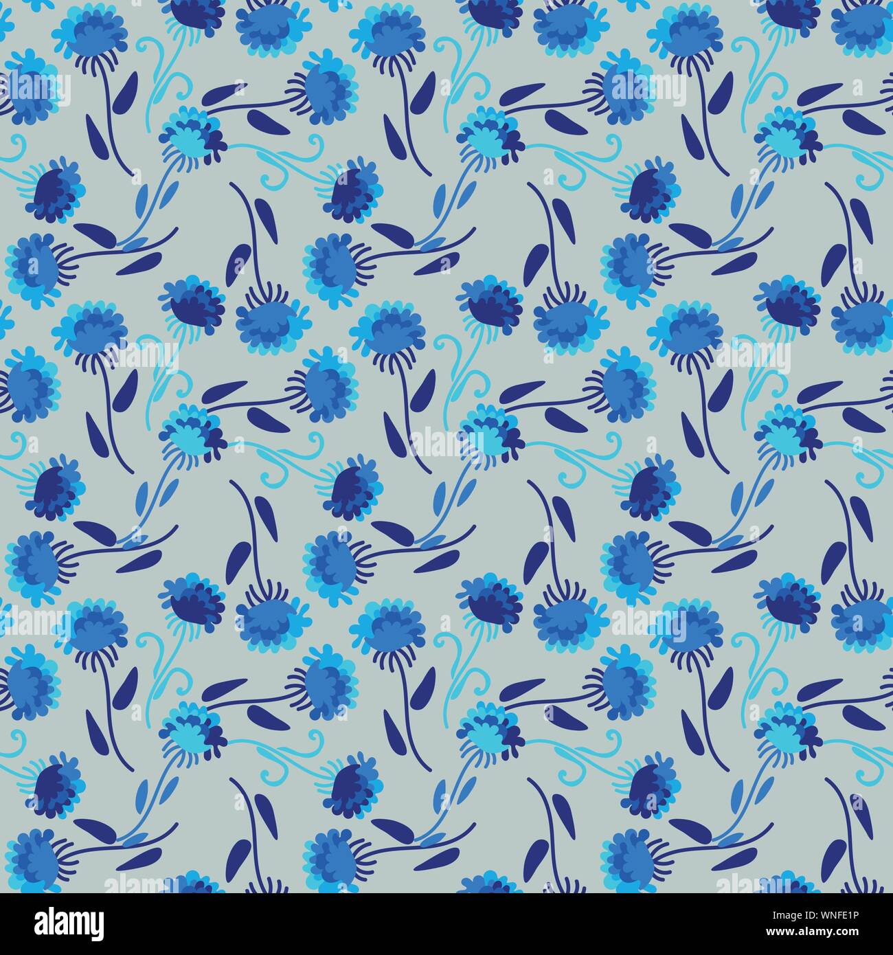 Blue flowers pattern hi-res stock photography and images - Alamy