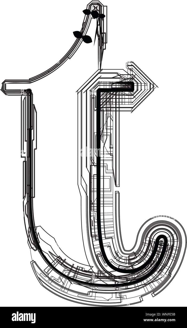 technological font. LETTER t Stock Vector Image & Art - Alamy