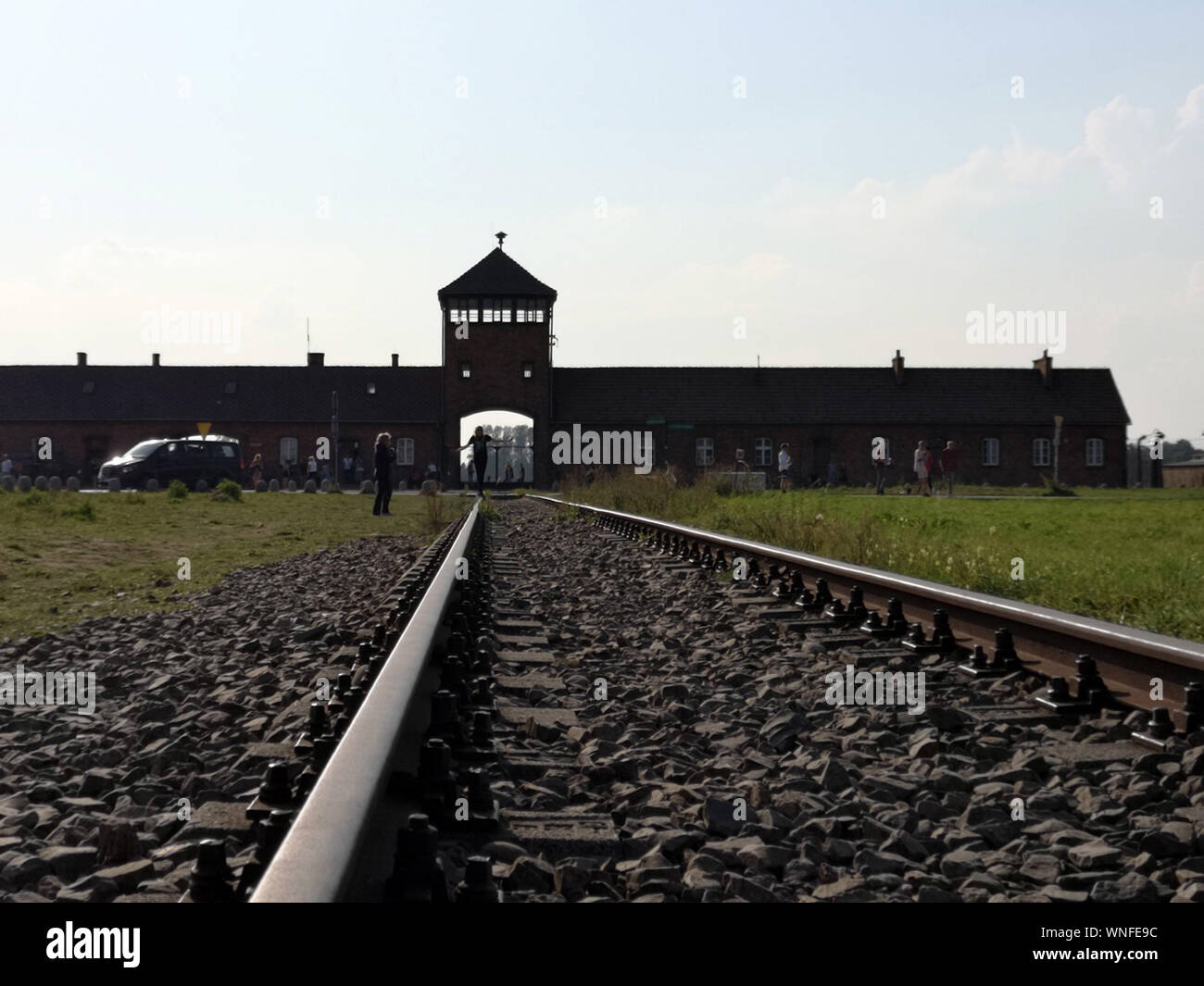 The entrance Gate at Auschwitz II - Birkenau concentration and camp in ...