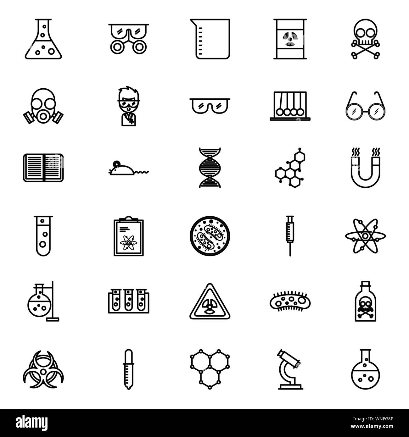 bundle of laboratory scientific icons Stock Vector Image & Art - Alamy