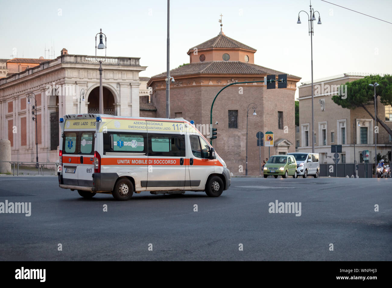 Rome, Italy - August 18, 2019: Ambulance transports sick to the ...