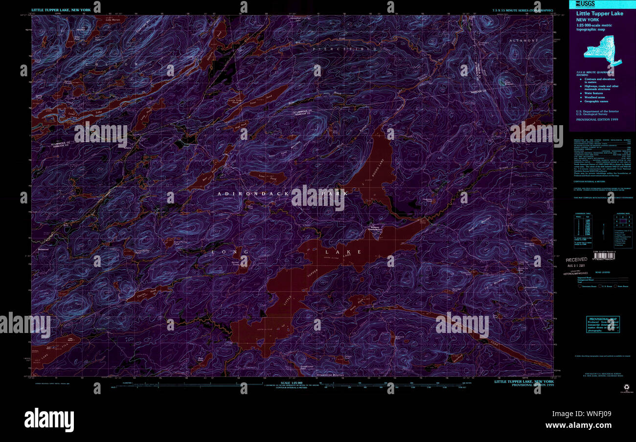 Map of tupper lake hi-res stock photography and images - Alamy
