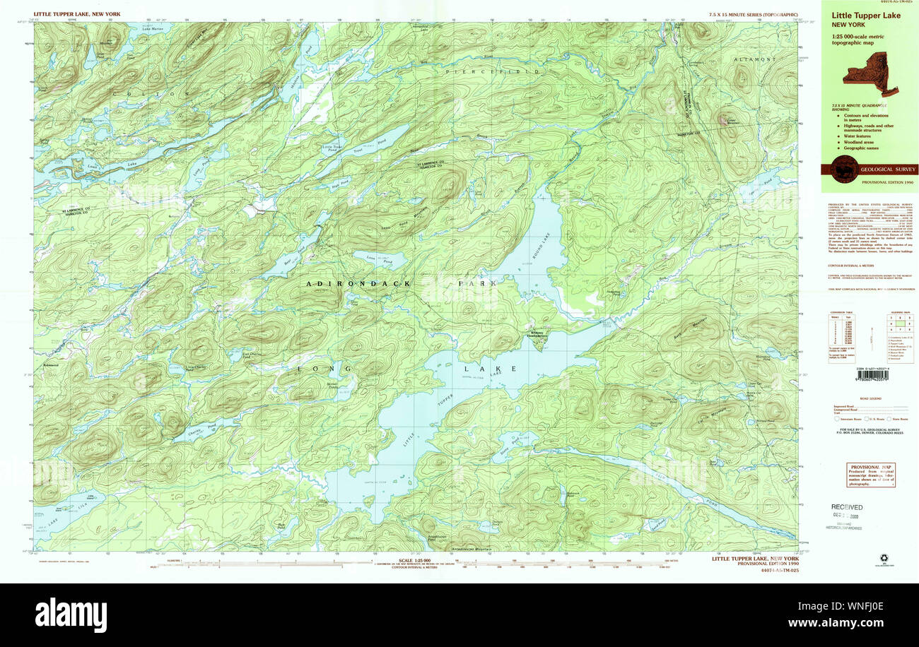 Tupper lake map hi-res stock photography and images - Alamy